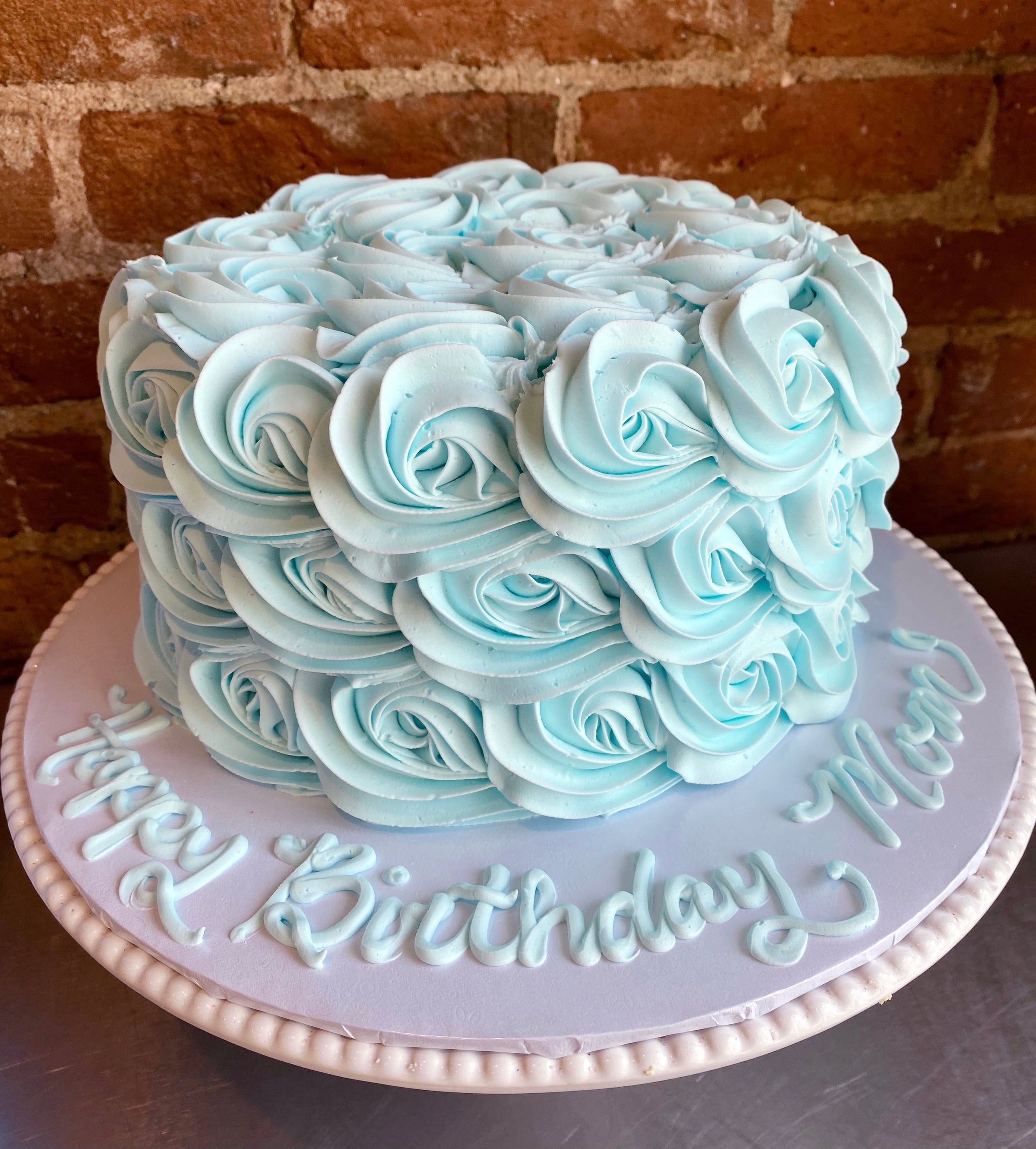 rosette cake blue